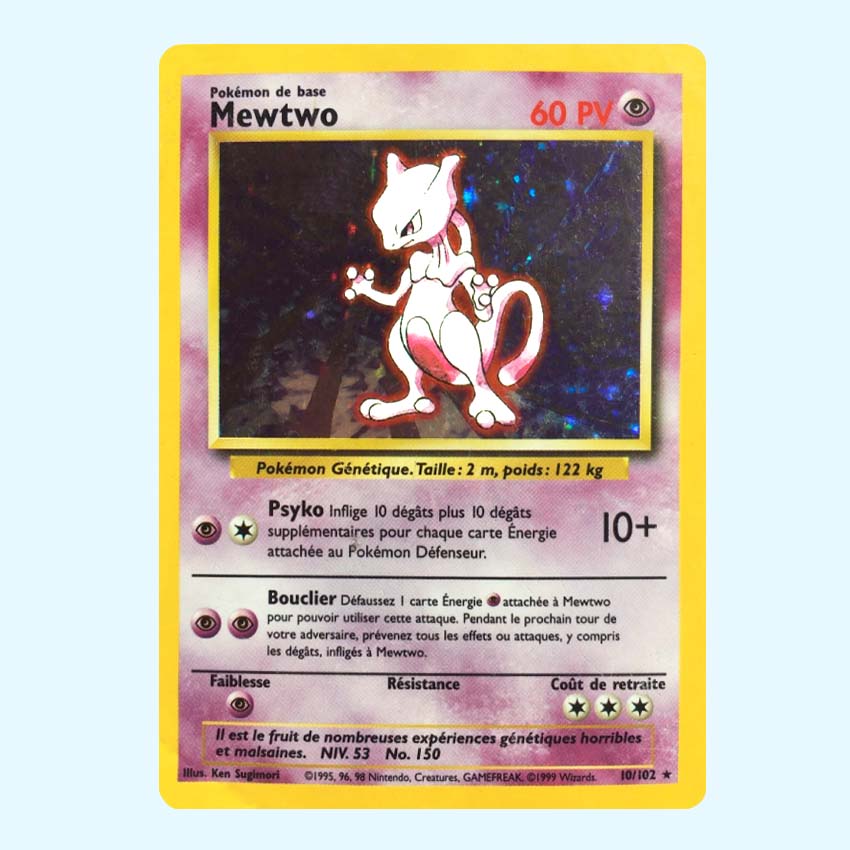 Mewtwo 10 Set de Base Holo - Ginko Cards